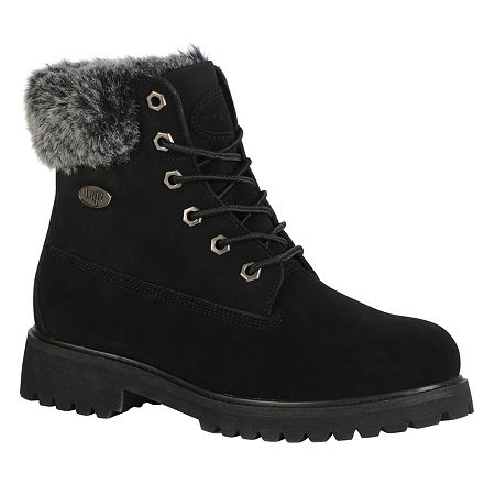 Click here for Lugz Womens Convoy Fur Block Heel Lace Up Boots  7... prices