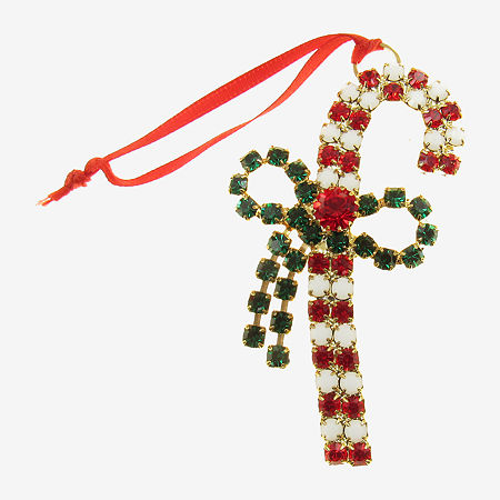Click here for Vieste Rosa Rhinestone Candy Cane Christmas Orname... prices