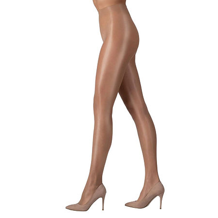 Lechery Womens Lustrous Silky Shiny 20 Denier Sheer High-Waist Pantyhose Tights - Natural