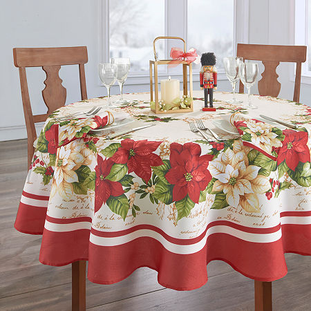 Click here for Elrene Home Fashions Red & White Poinsettia 70 Rou... prices