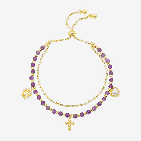 Click here for Footnotes Charm Beaded Womens Purple Amethyst 10K... prices