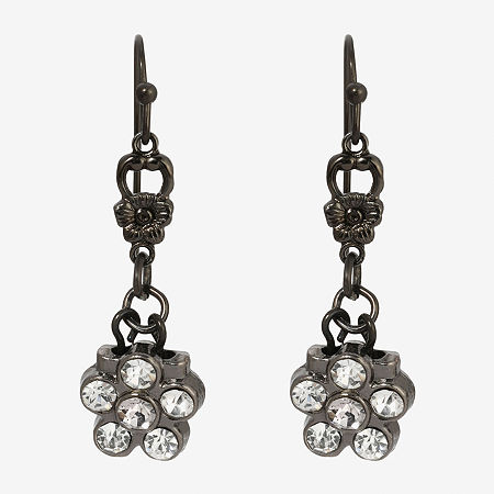 Click here for 1928 Womens Gray Crystal Flower Drop Earrings  One... prices