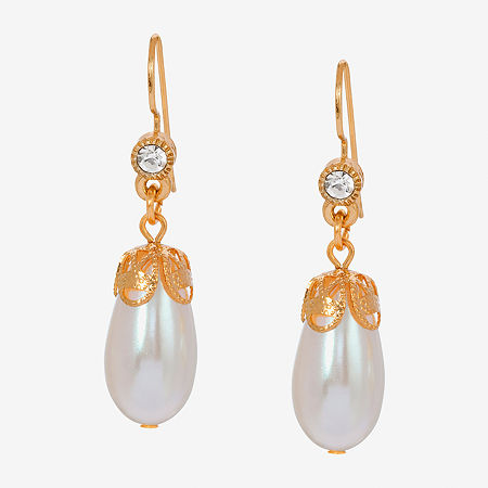 Click here for 1928 Womens Crystal Drop Earrings  One Size  White prices