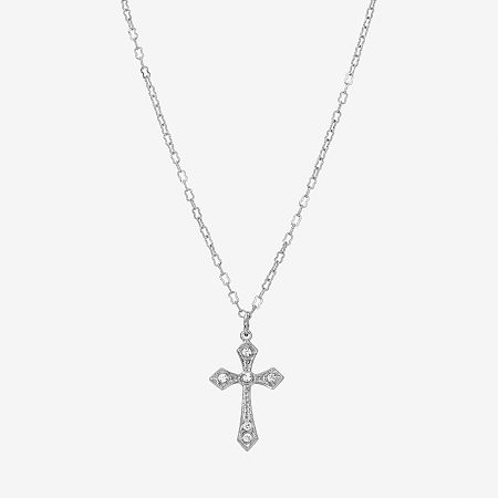 Click here for 1928 Silver Tone Womens Crystal Alloy Cross 15 Inc... prices
