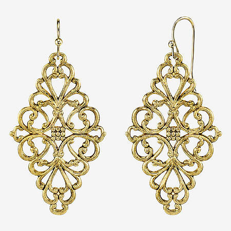 Click here for 1928 Filigree Womens Diamond Drop Earrings  One Si... prices