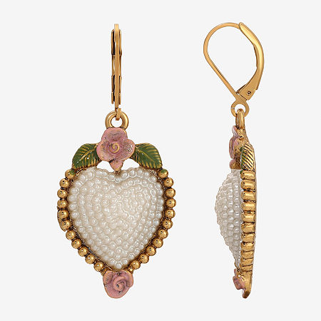 Click here for 1928 Womens Heart Drop Earrings  One Size  Pink prices