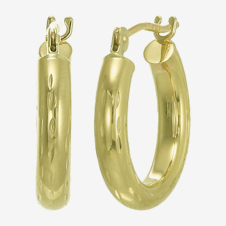 Click here for Womens 10K Gold 14mm Round Hoop Earrings  One Size... prices