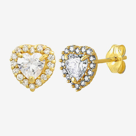 Click here for Cubic Zirconia 14K Gold 7mm Heart Stud Earrings  O... prices