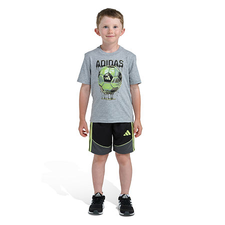 Click here for adidas Boys 2T-7 Graphic T-Shirt and Color block S... prices