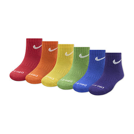 Click here for Nike Little Kids 6-Pk. Ankle Socks - Red/Orange/Ye... prices