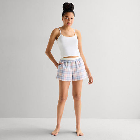 Click here for Arizona Womens Flannel Juniors Pajama Shorts  3x-l... prices