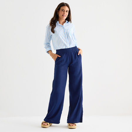 Click here for St. Johns Bay Womens Tall Wide Leg Mid Rise Pull-O... prices