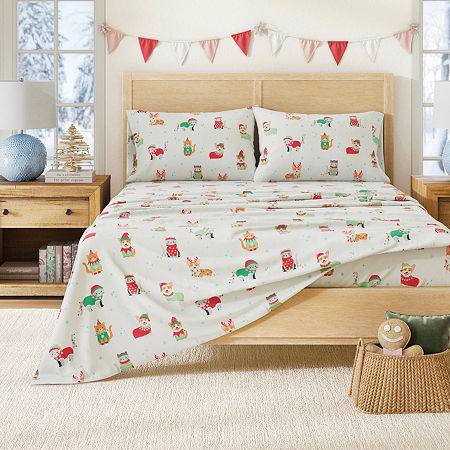Click here for Linery Holiday Print Flannel Sheet Set  One Size... prices