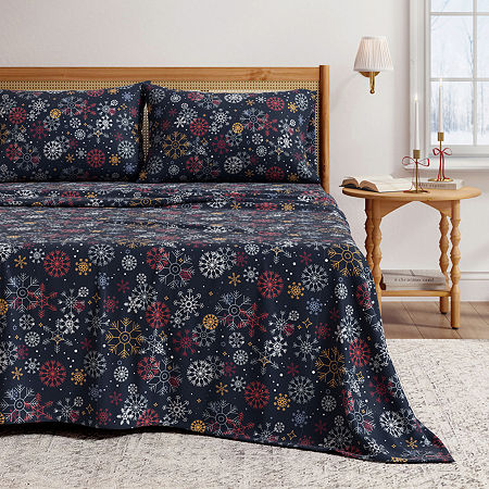 Click here for Linery Flannel Lodge Sheet Set  One Size  Blue prices