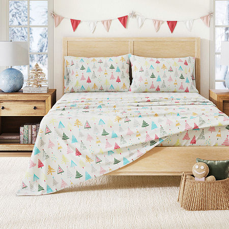 Click here for Linery Holiday Flannel Sheet Set  One Size  White prices