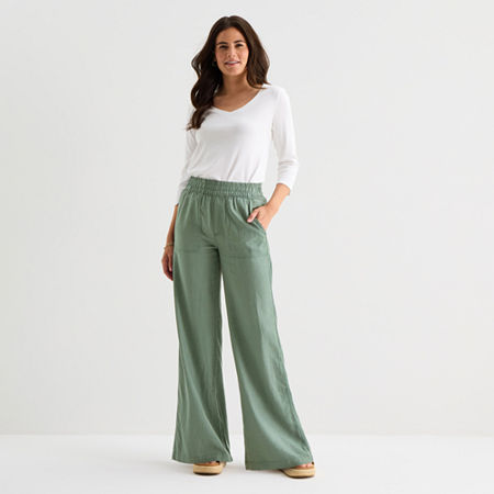 Click here for St. Johns Bay Womens Wide Leg High Rise Pull-On Pa... prices