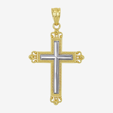 Click here for Cross Unisex Adult 10K Two Tone Gold Cross Pendant... prices