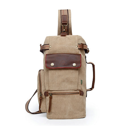 Tsd Brand Hill Side Canvas Sling Bag - Khaki