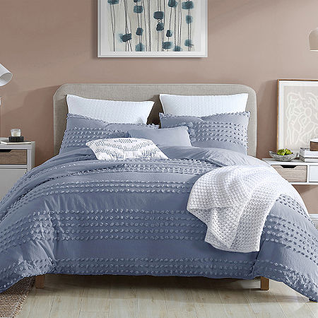 Swift Home Magnificent Marilla Dot 5 Piece Comforter Set  Full/Queen - Faded Denim