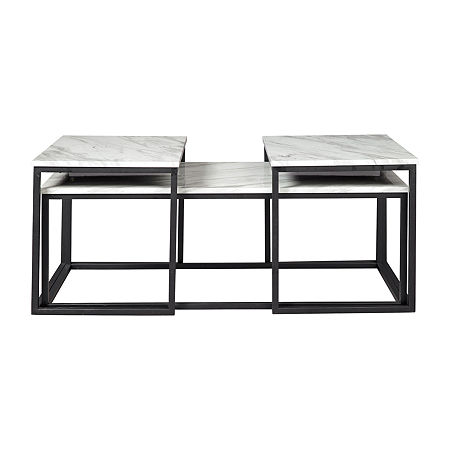 Signature Design by Ashley Donnesta Living Room Collection Coffee Table Set  One Size  Black