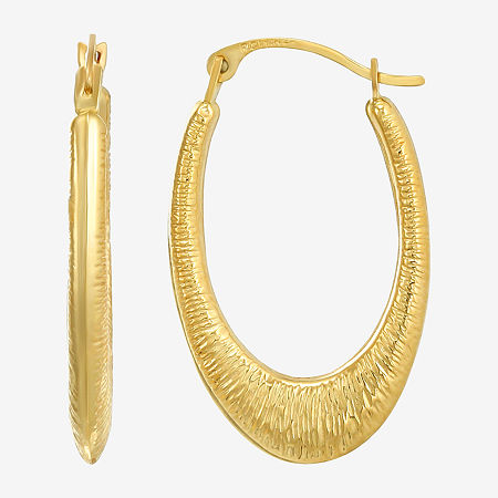 Click here for Womens 14K Gold 25mm Oval Hoop Earrings  One Size prices