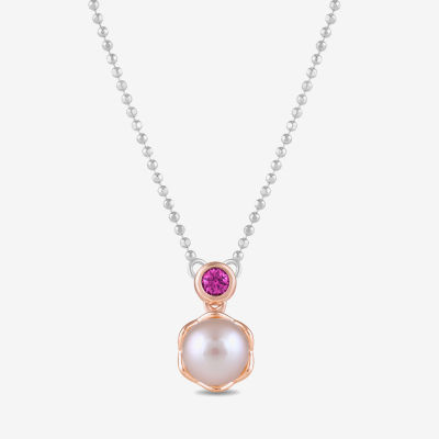 Womens Lab Created Pink Cultured Freshwater Pearl 10K Rose Gold ...