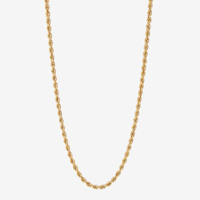 14K Gold 20 Inch Hollow Rope Chain Necklace
