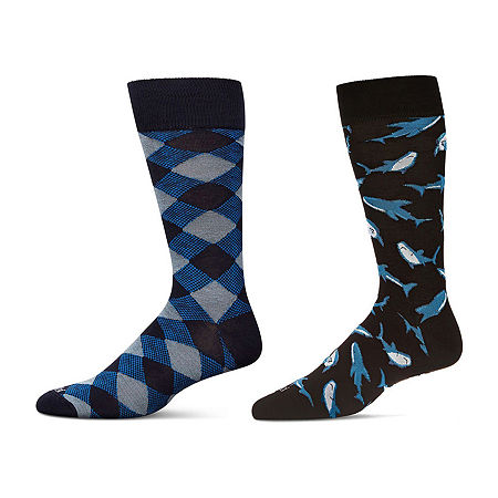 Click here for MeMoi Mens 2 Pair Crew Socks  10-13  Blue prices