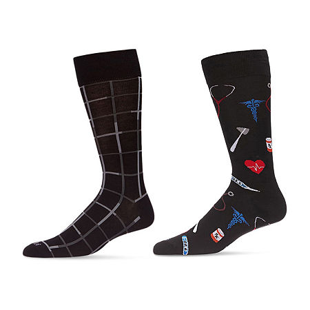 Click here for MeMoi Mens 2 Pair Crew Socks  10-13  Black prices