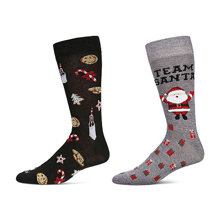 Click here for MeMoi Holiday Mens 2 Pair Crew Socks  10-13  Gray prices
