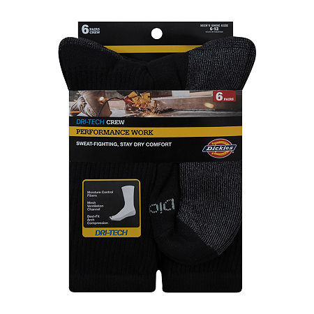 Click here for Dickies Dri-Tech Work Mens 6 Pair Crew Socks  10-1... prices