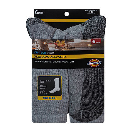 Click here for Dickies Dri-Tech Work Mens 6 Pair Crew Socks  10-1... prices