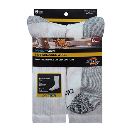 Click here for Dickies Dri-Tech Work Mens 6 Pair Crew Socks  10-1... prices