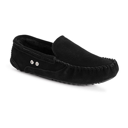 Muk Luks Mens Everett Moccasin Slippers  Ebony  11 - Ebony