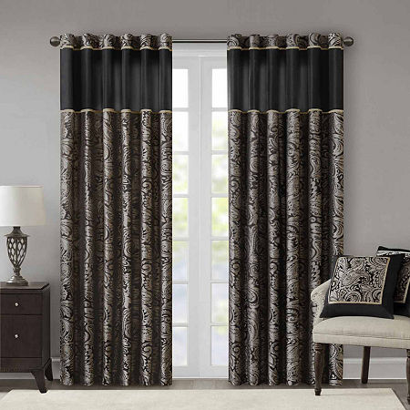 Click here for Madison Park Aubrey Jacquard Room Darkening Curtai... prices