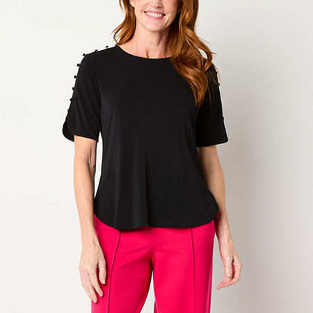 Click here for Liz Claiborne Womens Round Neck Short Sleeve Blous... prices