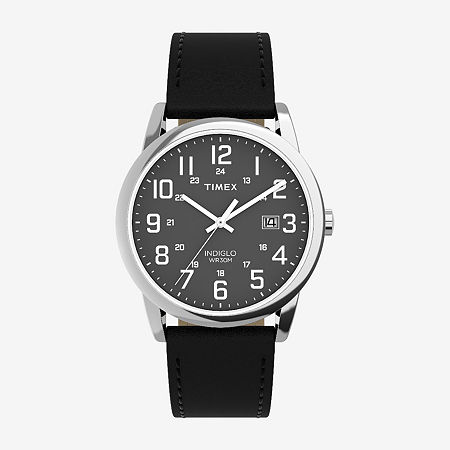 Click here for Timex Mens Black Leather Strap Watch Tw2y12800jt... prices