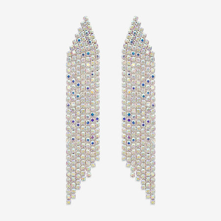 Click here for Bijoux Bar Silver Tone Womens Glass Drop Earrings... prices