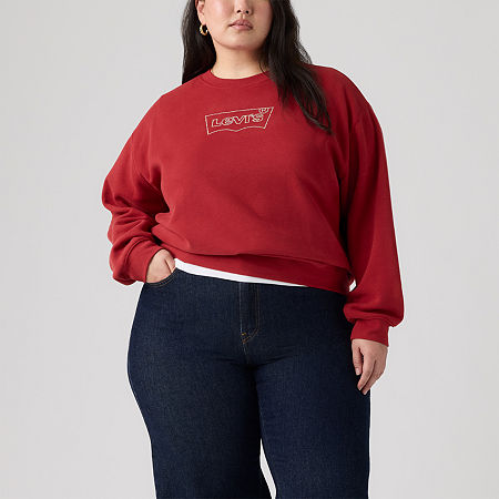 Levis Plus Size Everyday Crewneck Sweatshirt - Rhinestone Rythmic Red