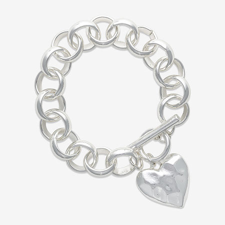 Click here for Bold Elements Silver Tone Womens Heart Charm Brace... prices