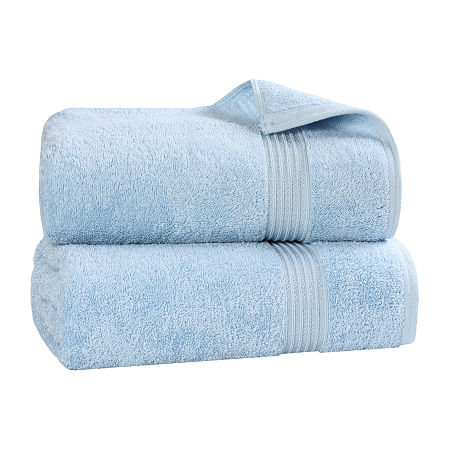 Superior Solid Quick Drying 100 Egyptian Cotton 2-Pc Bath Sheet Set - Light Blue