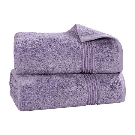Superior Solid Quick Drying 100 Egyptian Cotton 2-Pc Bath Sheet Set - Royal Purp