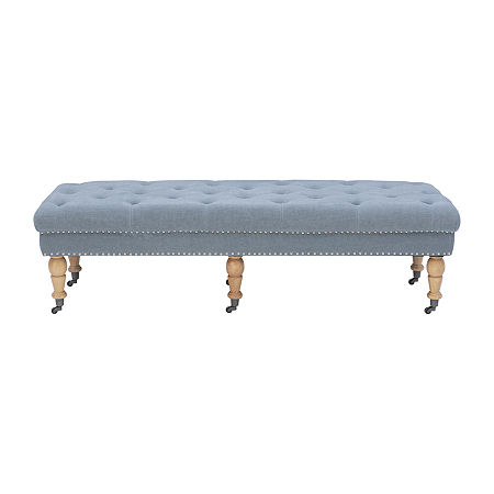 Click here for Tufted & Nailhead Accent Bench  One Size  Blue prices