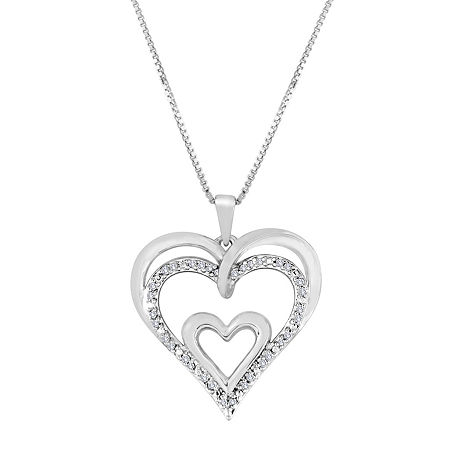 Click here for 1/10 CT. T.W. Diamond Openwork Triple-Heart Pendan... prices