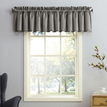 Grant Room Darkening Rod Pocket Curtain Valance - Steel