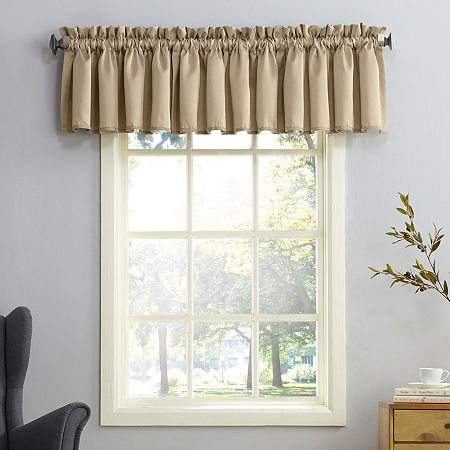 Grant Room Darkening Rod Pocket Curtain Valance - Taupe