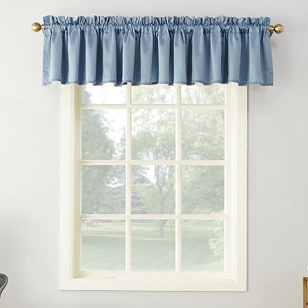 Grant Room Darkening Rod Pocket Curtain Valance - Vintage Blue