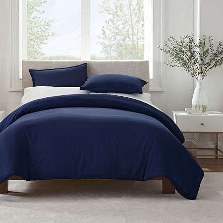 Click here for Serta Simply Clean Duvet Cover  One Size  Blue prices