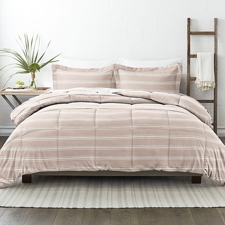 ienjoy Home Ultra Soft Stripe Reversible 3- Pc. Comforter Set  King - Rose