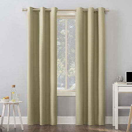 Cyrus Thermal 100 Blackout Grommet Curtain Panel - Soft Gold-Tone